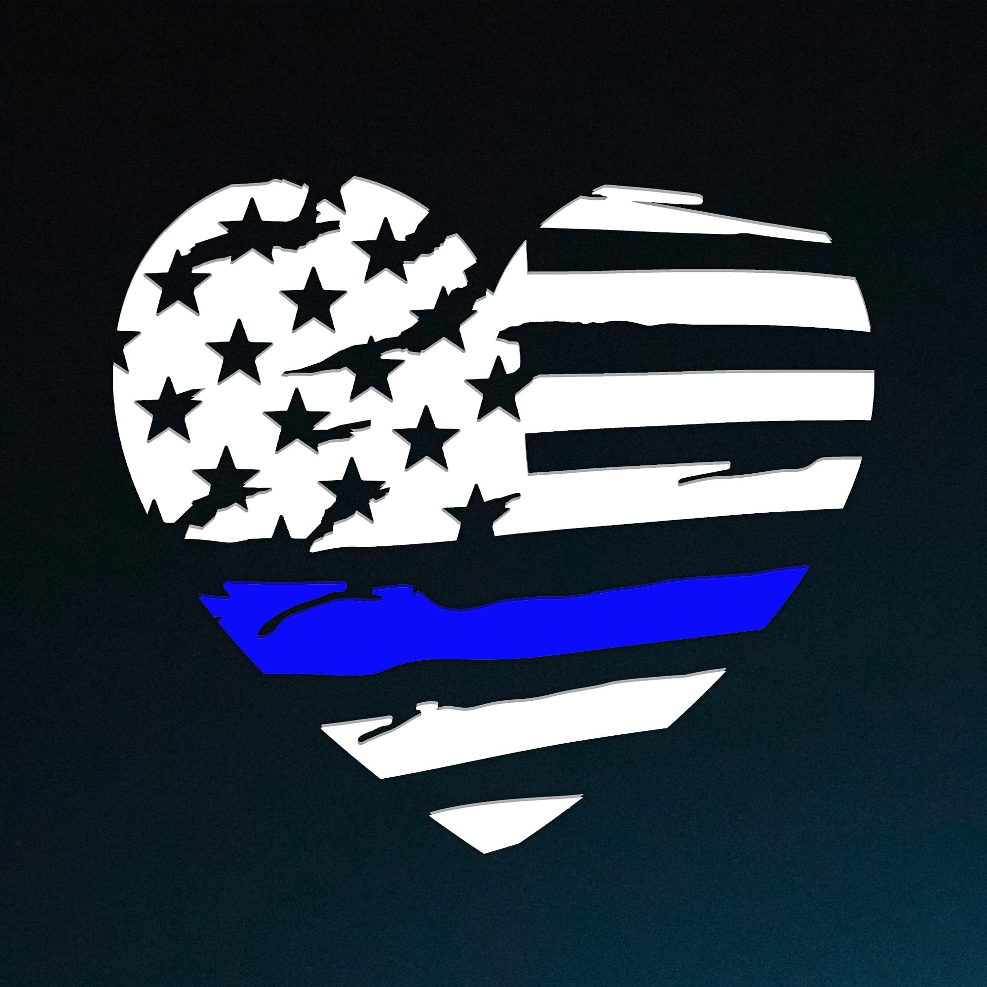Amazon.com: Thin Blue Line Heart Vinyl Decal for Home or Car - Looks ...