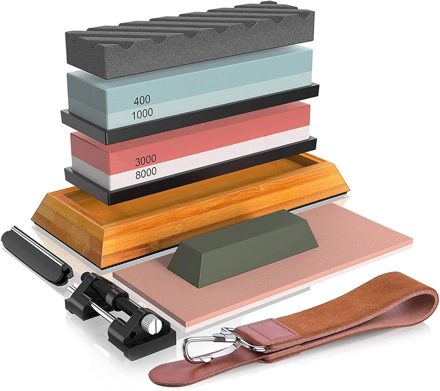 Amazon.com: [Ships From USA] Knife Sharpening Stone Includes 4 Side ...