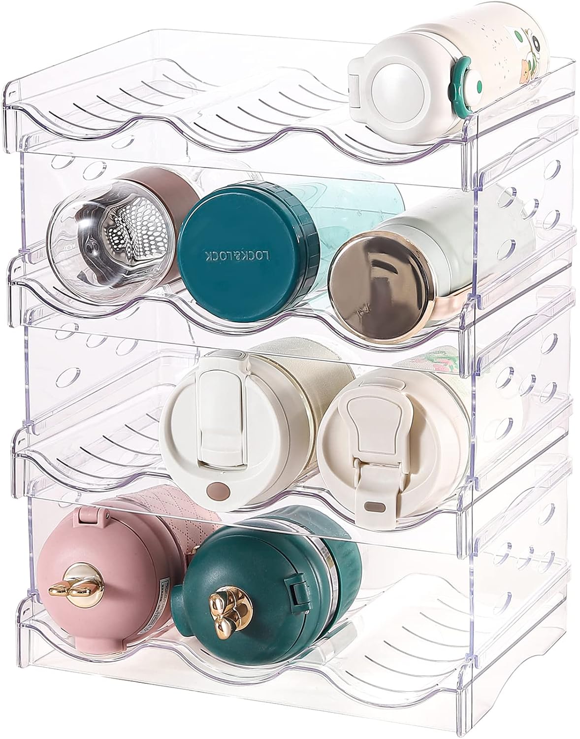 Amazon.com: SuoXing Stackable Water Bottle Organizer for Cabinets,4 ...