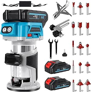 Cordless Compact Wood Router Tool - 6 Speeds Adjustable Electric Hand ...