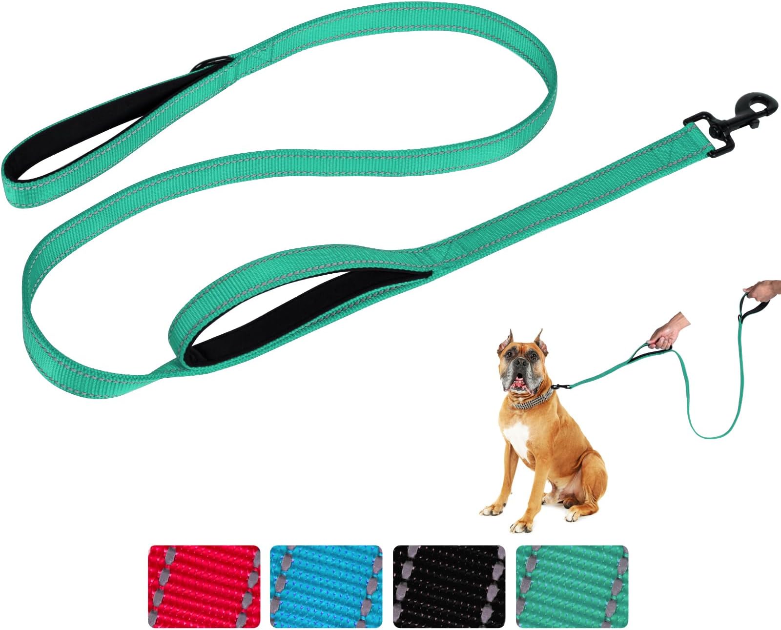Aepeasti Dog Leash for Medium to Large Dogs with Two Padded Handles 5FT ...