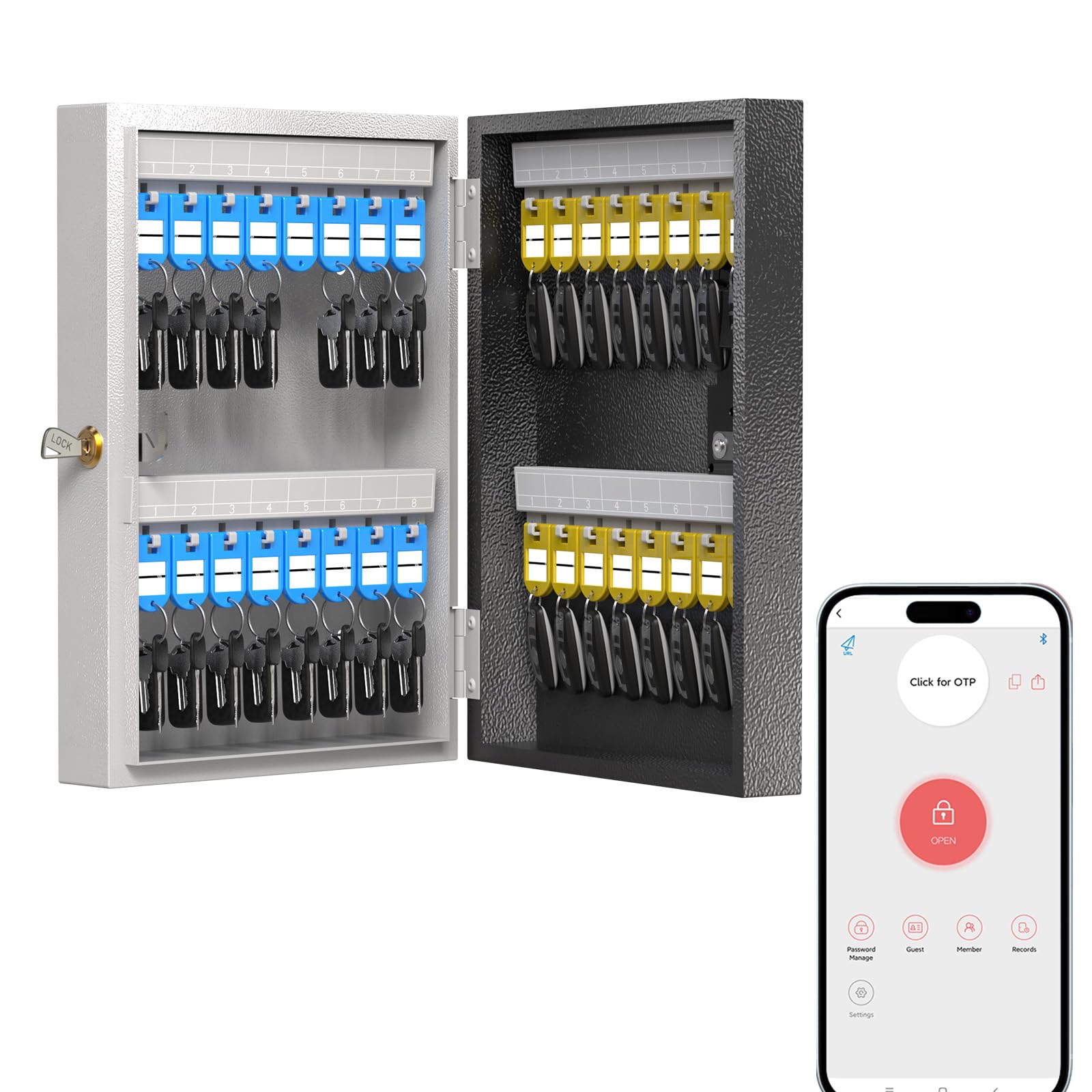Snapklik.com : WeHere 32 Key Lock Box(Plus), Smart Key Cabinet Wall ...