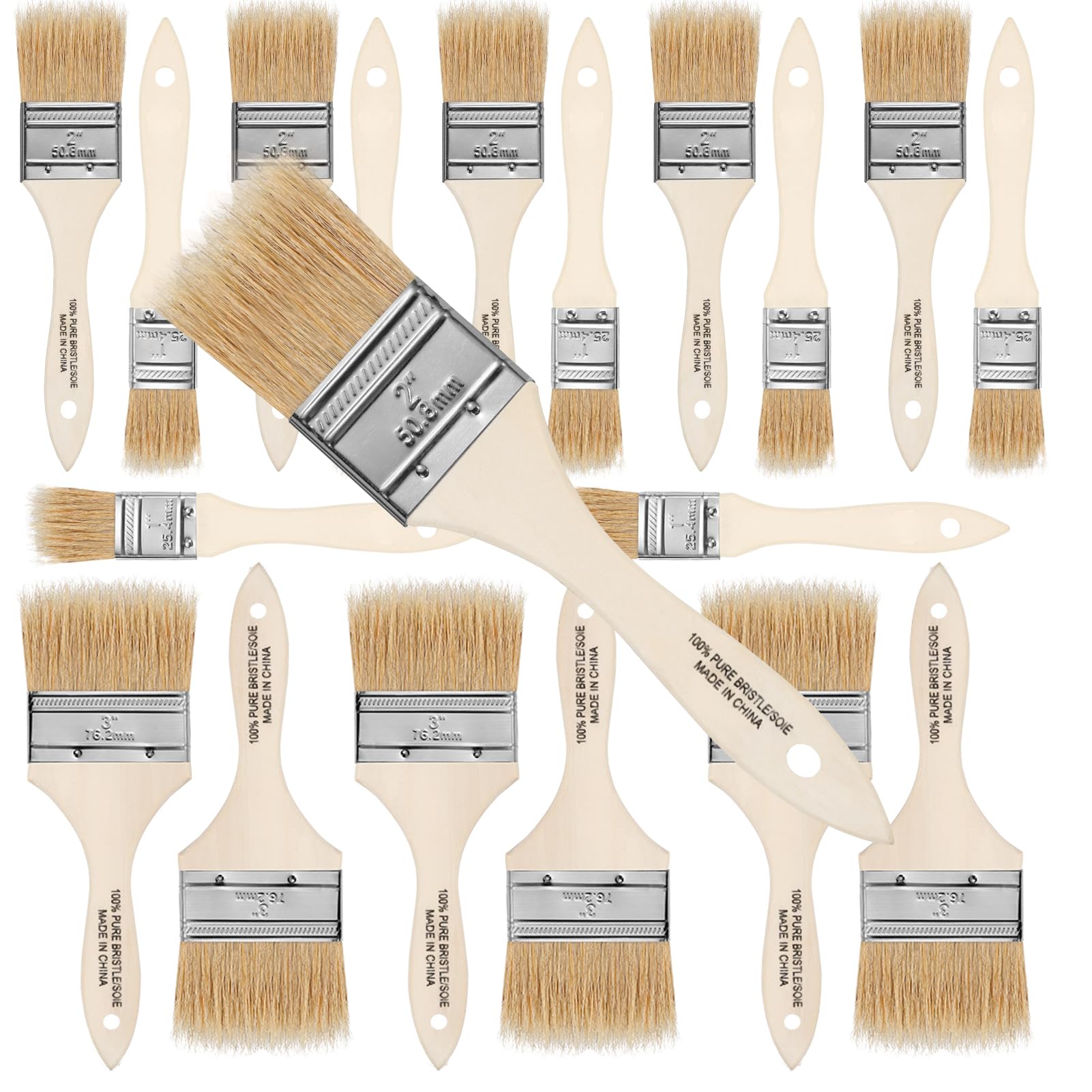Amazon.com: Wesquer Chip Brush 24 Pack Disposable Paint Brushes 1" 2" 3 ...