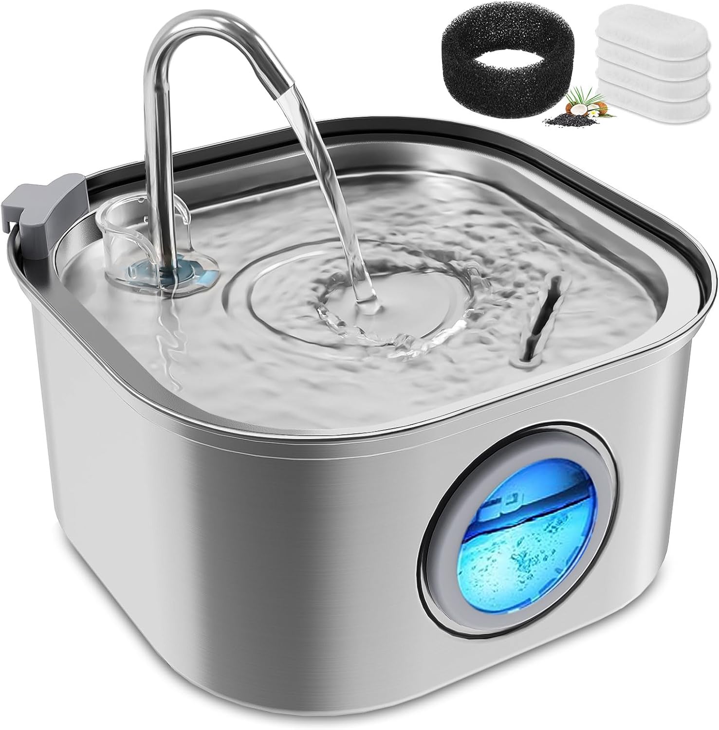 Amazon.com: Cat Water Fountain with Water Level Window, 108oz/3.2L ...