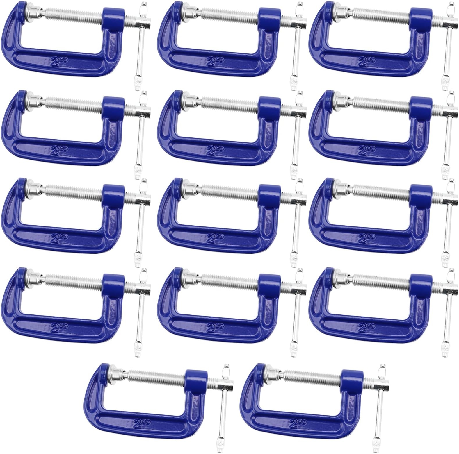 NINGWAAN 14 Pack 2 Inch C Clamp, Cast Iron C Clamps with Sliding T-Bar ...