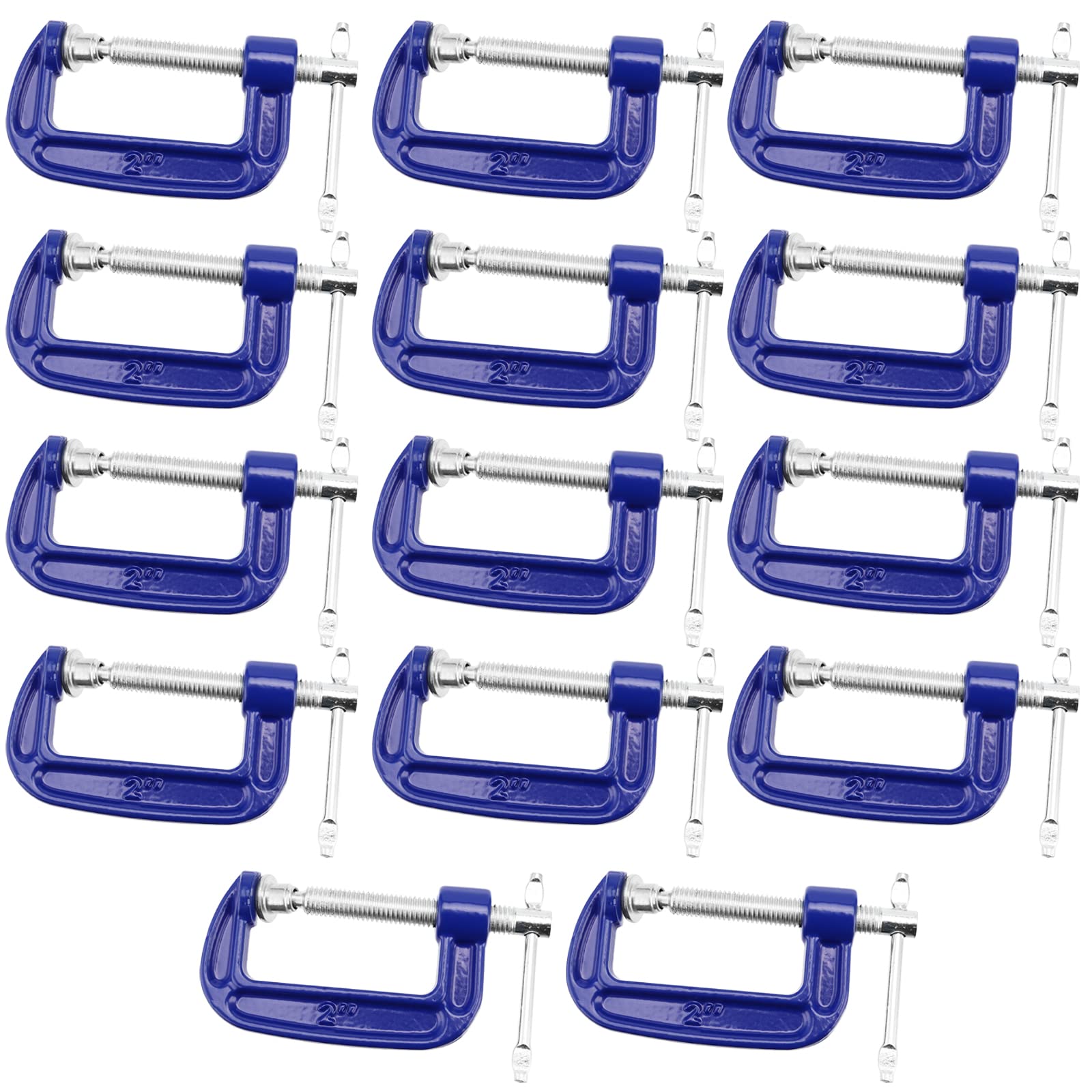 NINGWAAN 14 Pack 2 Inch C Clamp, Cast Iron C Clamps with Sliding T-Bar ...