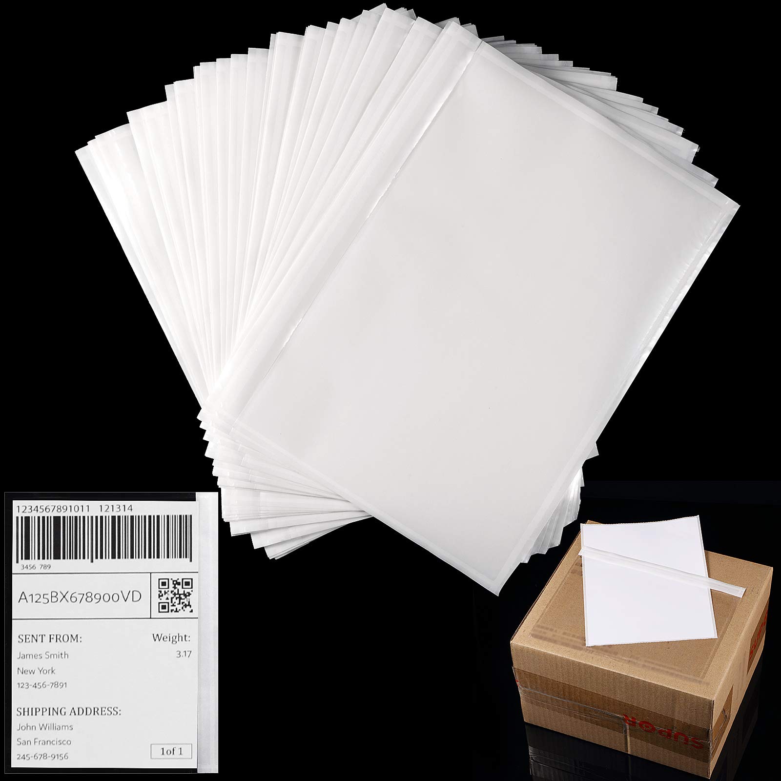 Buy 100 Sheets 7.5 x 5.5 Inch Clear Packing List Envelopes Adhesive Top ...