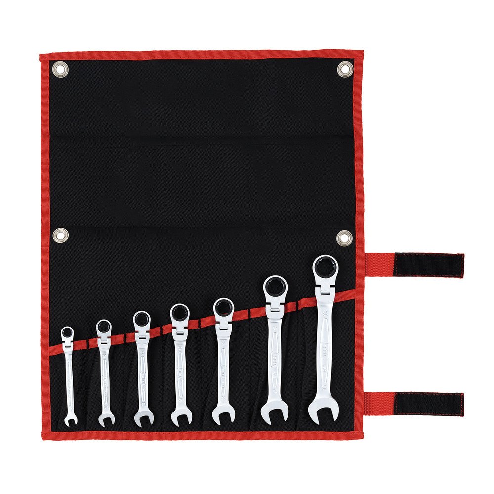 TONE Ratchet Ring Wrench Set Flex Head Set RMF700 Black 7-Piece ...