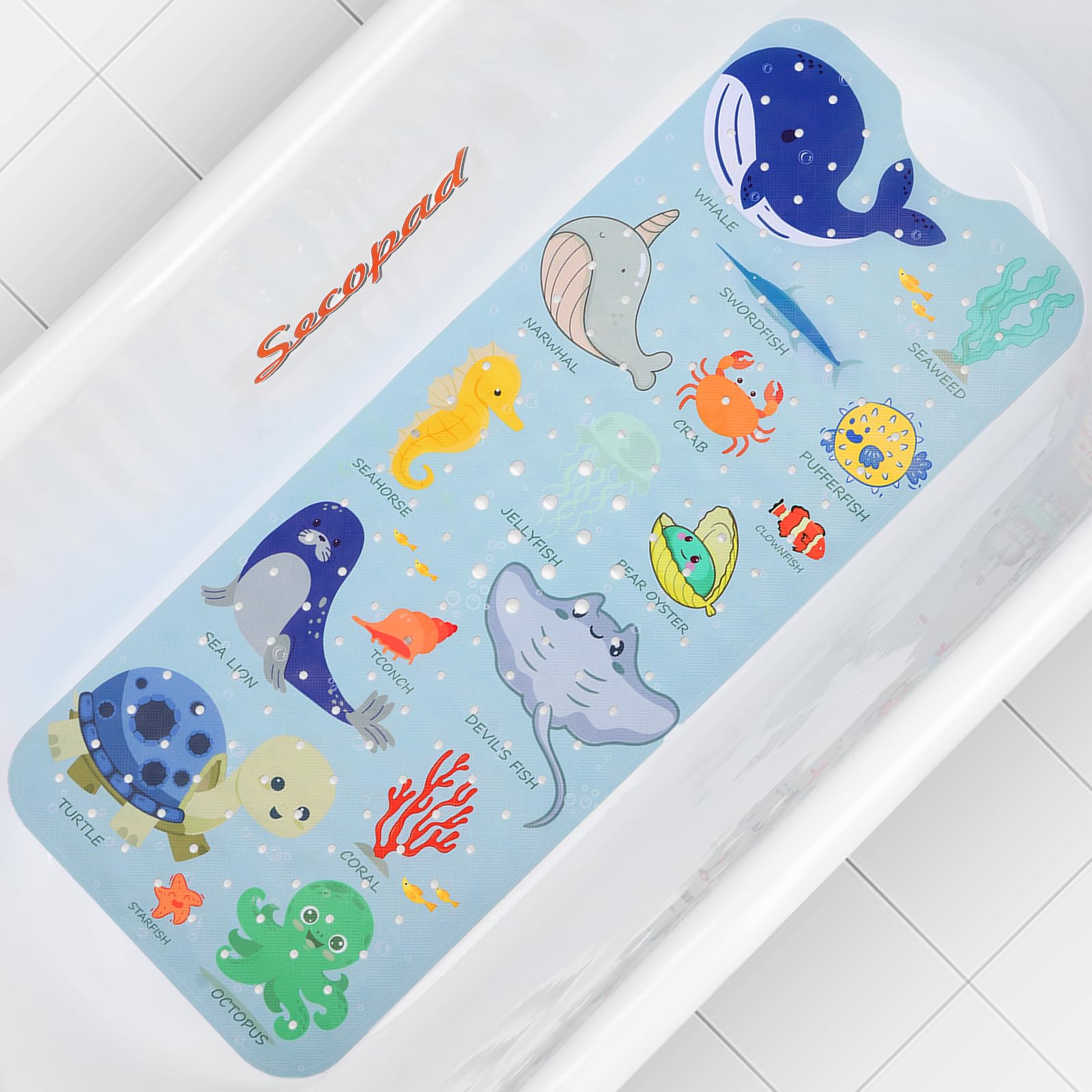 Amazon.com: Baby Bath Mat, Cartoon Kids Bathtub Mat Non Slip for ...