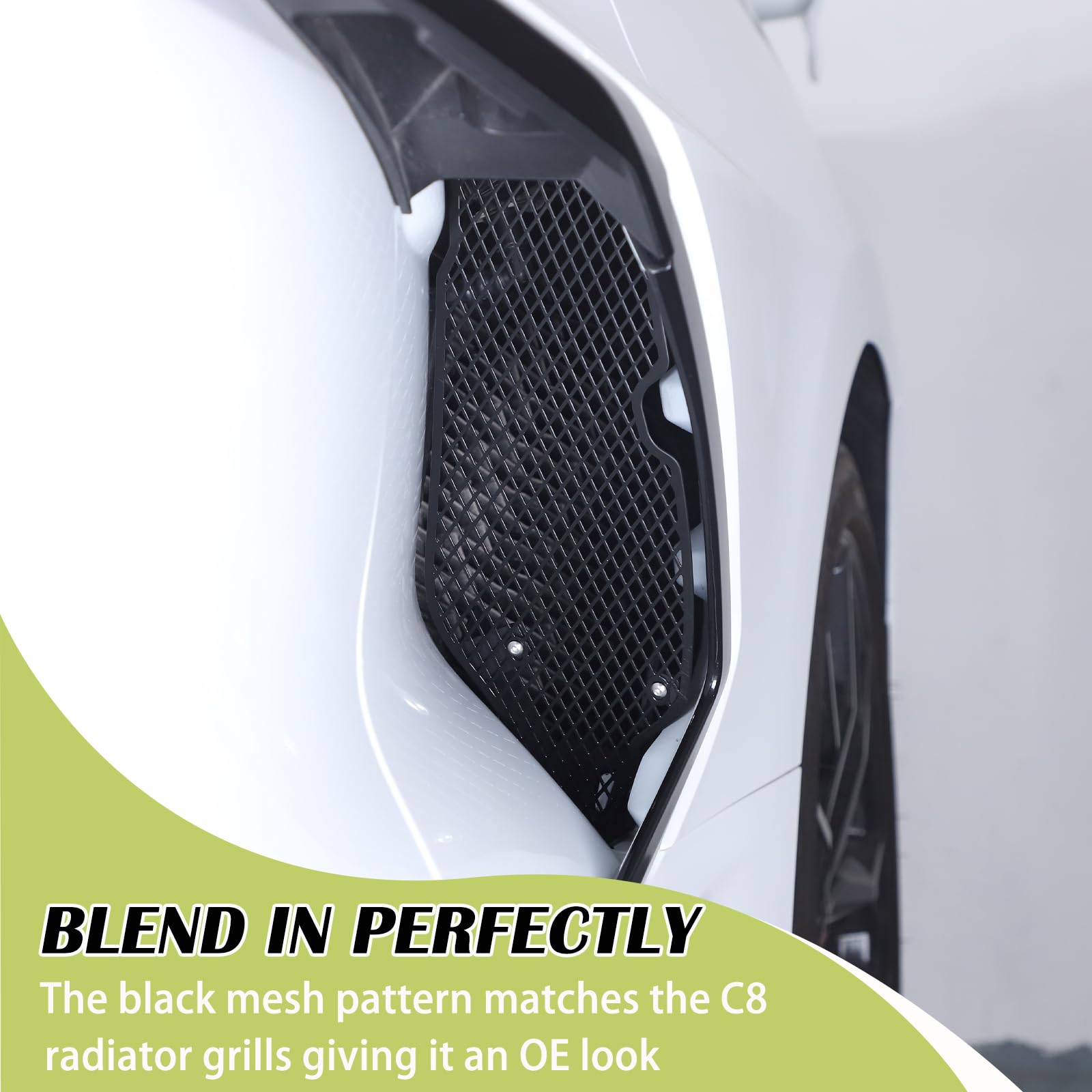 Side Intake Mesh Grille Guard Set Compatible with Chevrolet Corvette C8 ...