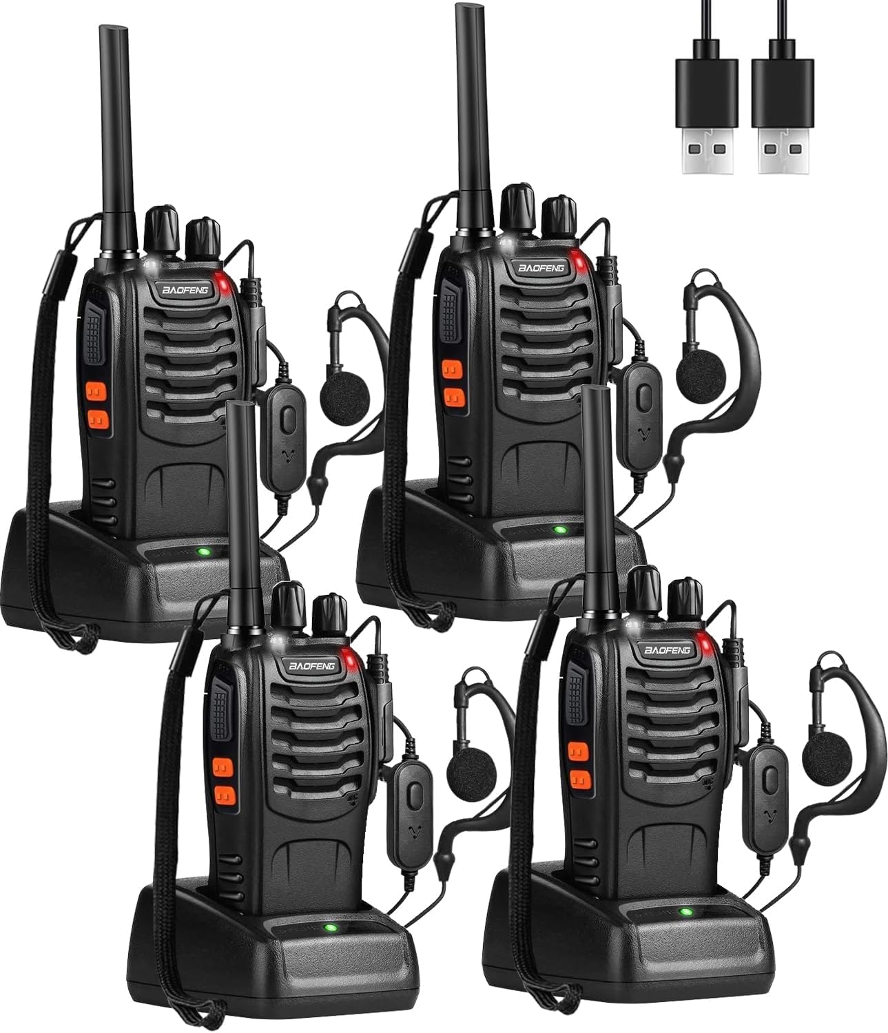 Walkie Talkie PMR446 Professionali Radio Ricetrasmittenti con Auricolare, 16 Canali Licenza ...