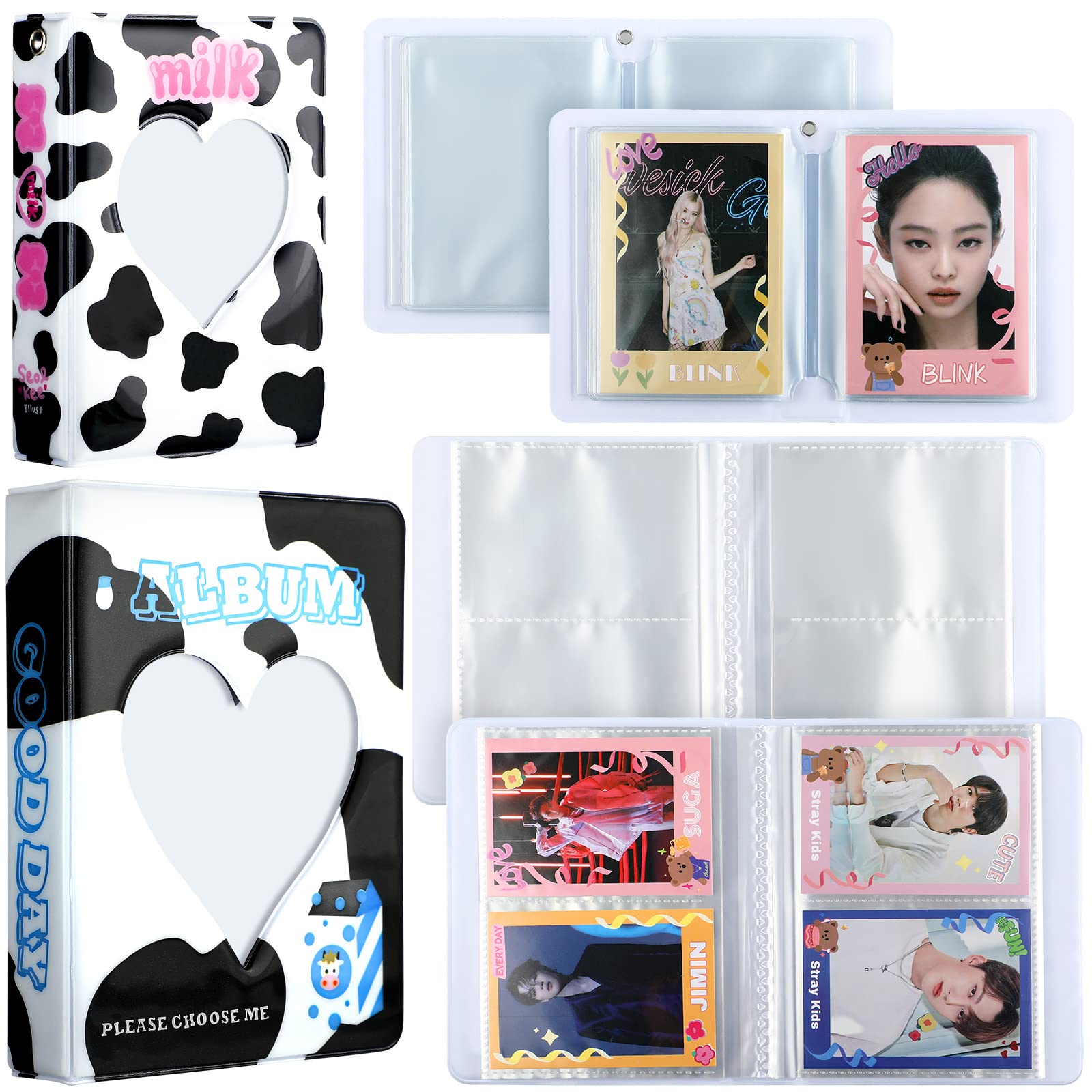 Buy 2 Packs Photocard Binder Kpop Photocard Holder Book - 64 Pockets 3 ...