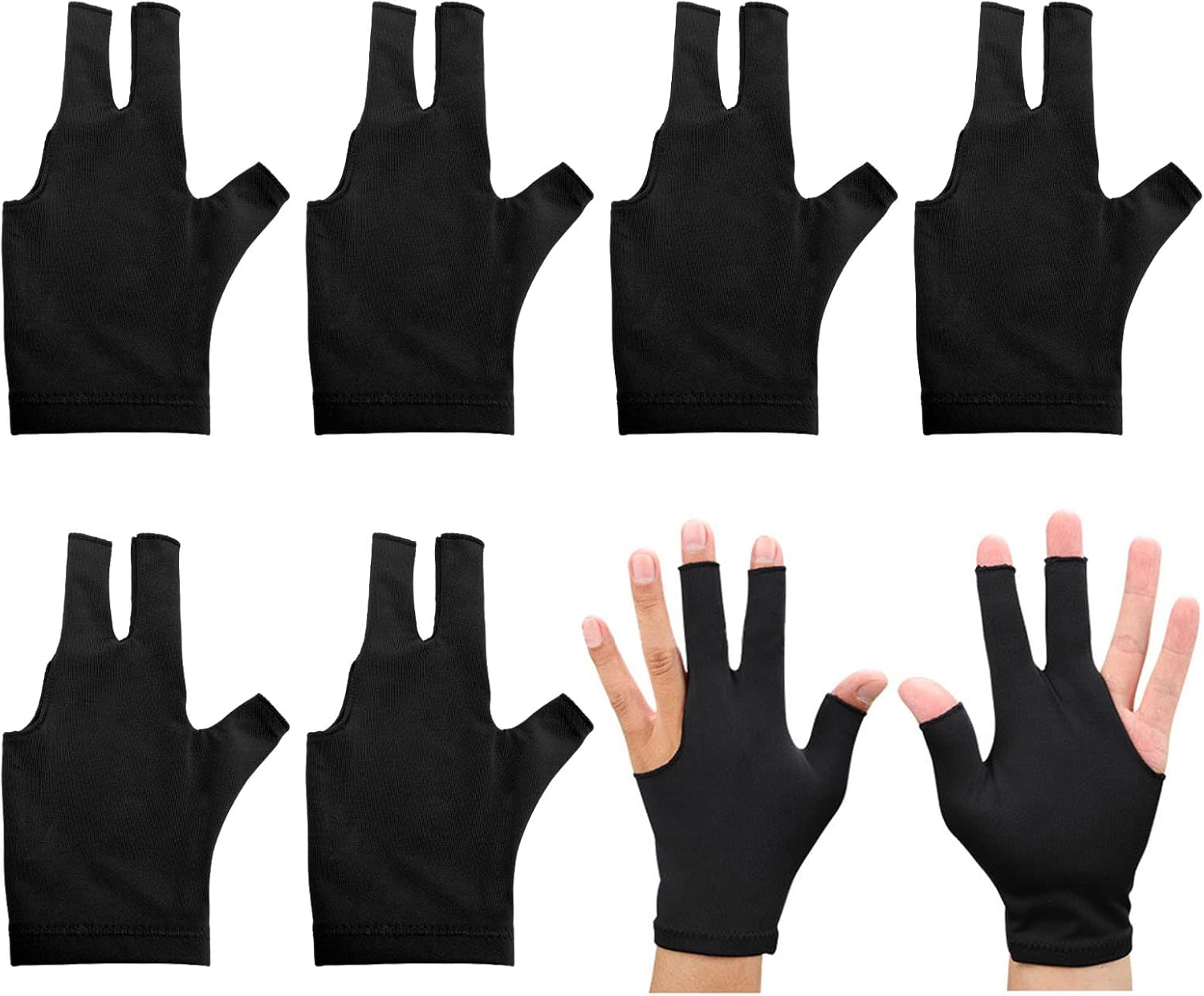 Amazon.com : Anxingo 8PCS 3 Fingers Pool Gloves - Open Fingers ...