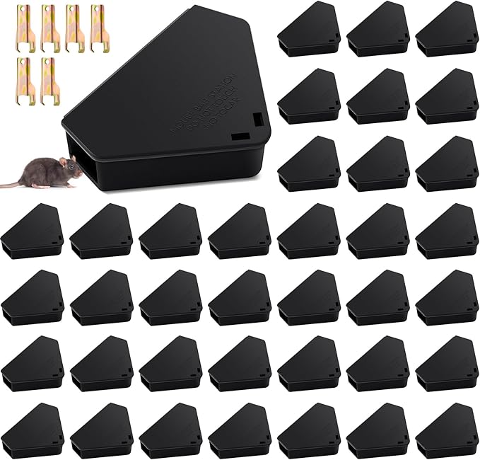 Amazon.com : Qualirey 48 Pcs Mice Station with Keys Mouse Bait Stations ...