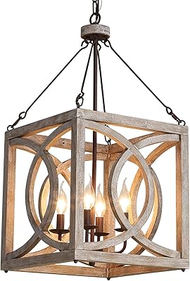 LOVEDIMA French Country Chandelier 4-Light Lantern Pendant Lighting ...