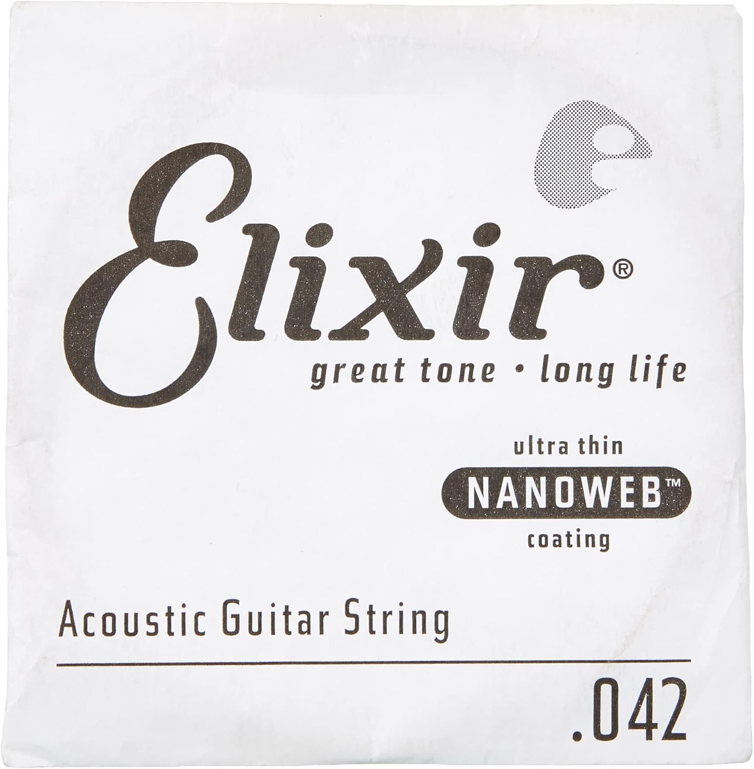 Amazon.com: Elixir Strings Acoustic Guitar String NANOWEB Coating, .042 ...