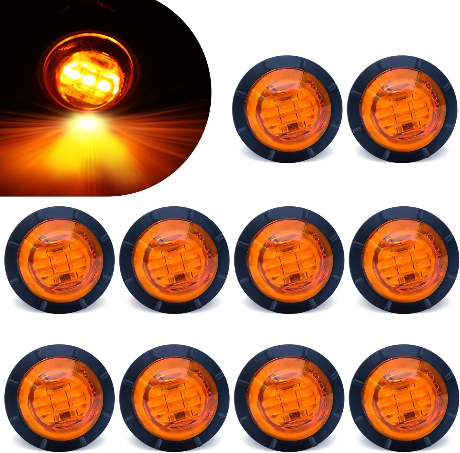 Amazon.com: STODER LED Side Marker Light,12V 3/4" Round Clearance Front ...
