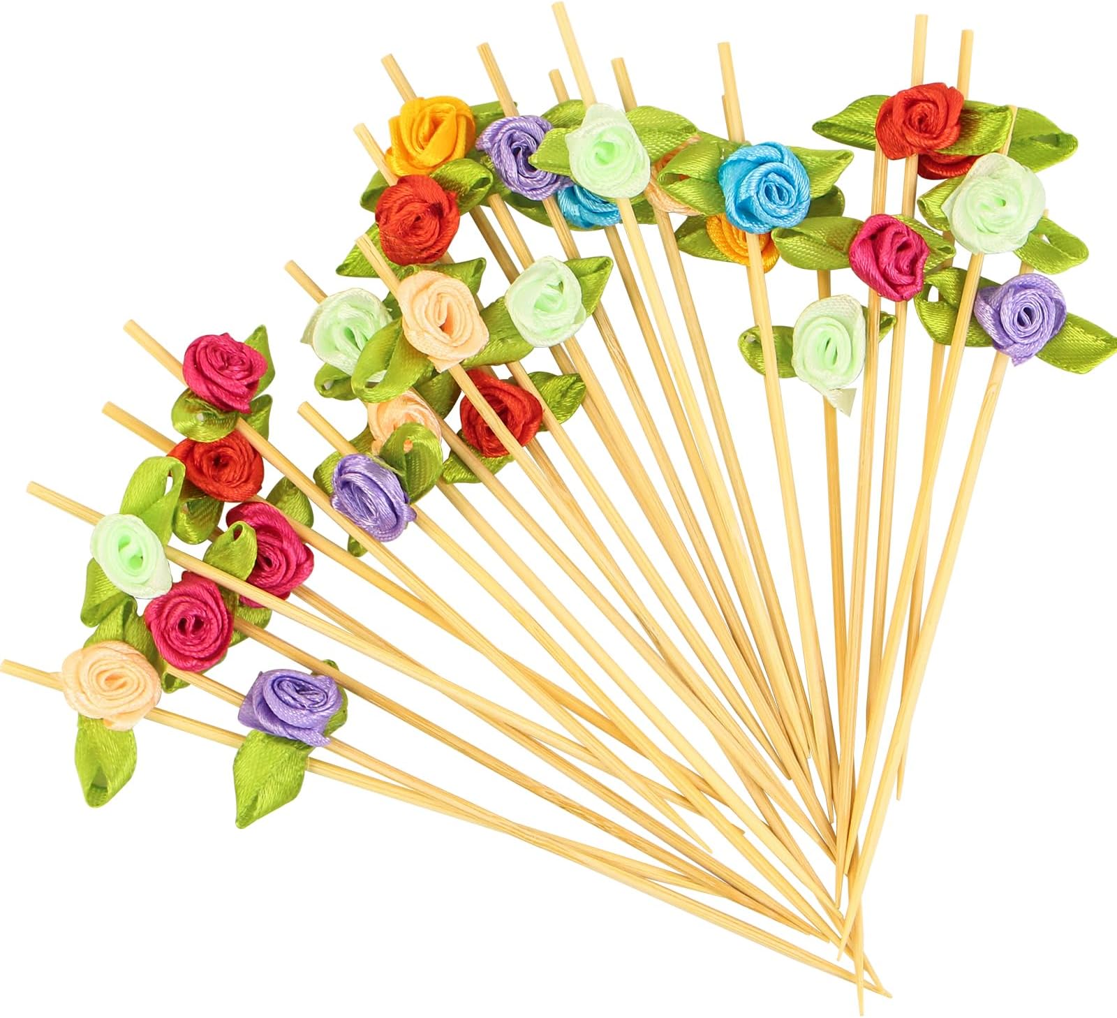 Amazon.com | 400 Pcs Summer Spring Daisy Cocktail Picks Flower Bamboo ...