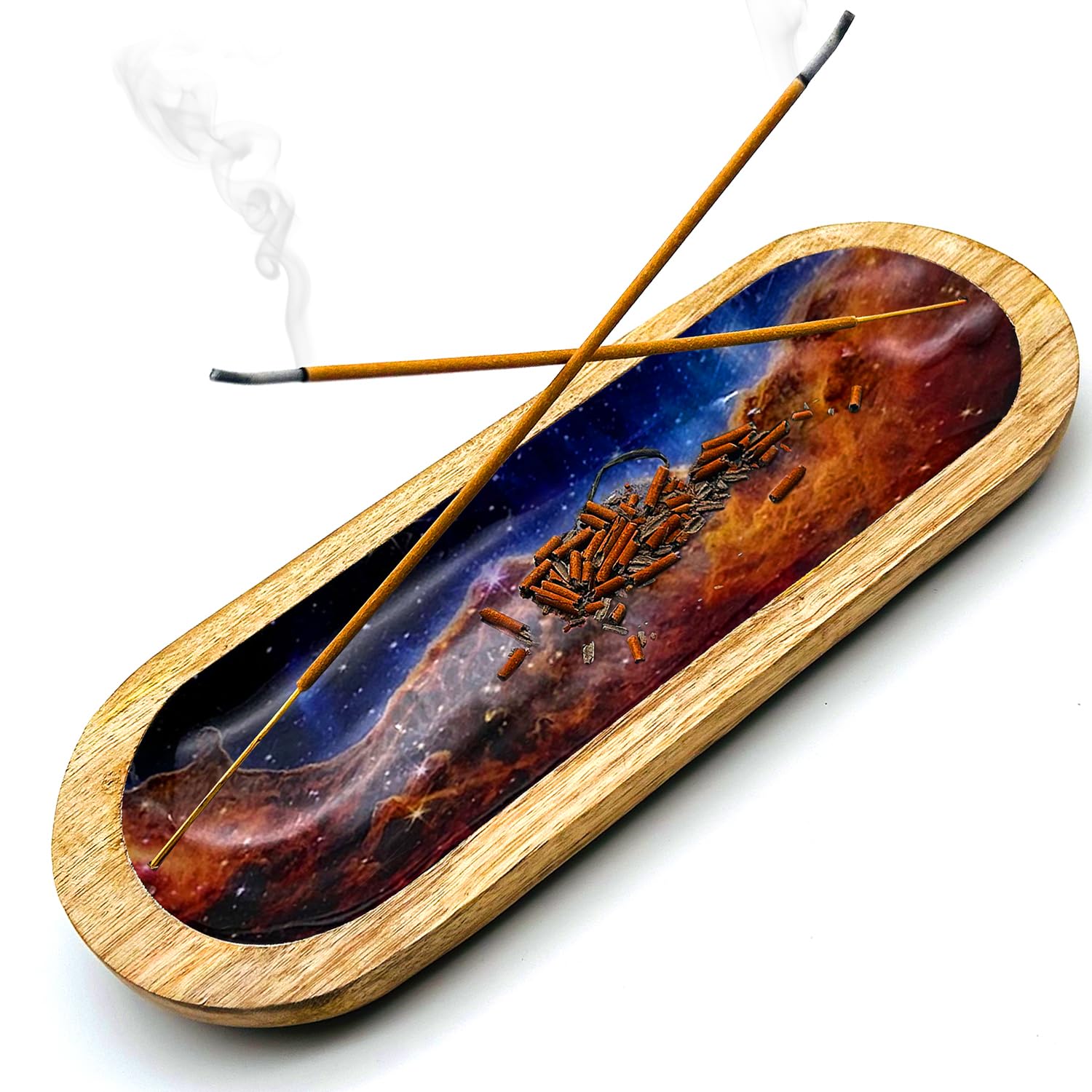 Simply Vedic Dual Incense Sticks Holder & Ash Catcher Tray| Heat ...