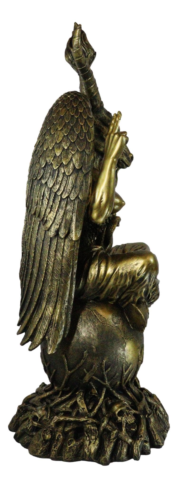 Large Church Of Satan Sabbatic Goat Golden Baphomet Statue 32 Idols