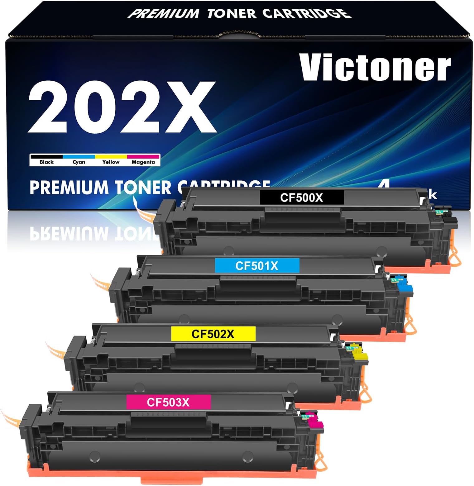 202X Toner Cartridges 4 Pack: Compatible Replacement for HP 202X 202A ...