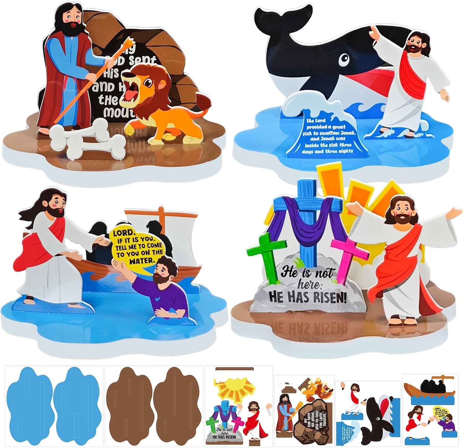 Amazon.com: Cinrobiye 24 Sets Christian Bible Story Craft Kit, Sunday ...