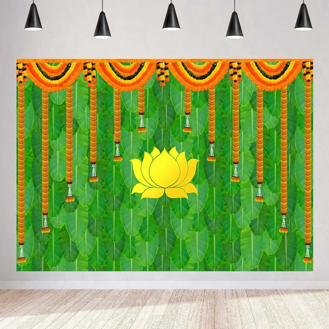 Amazon.com : India Pooja Traditional Backdrop Lotus Photography ...