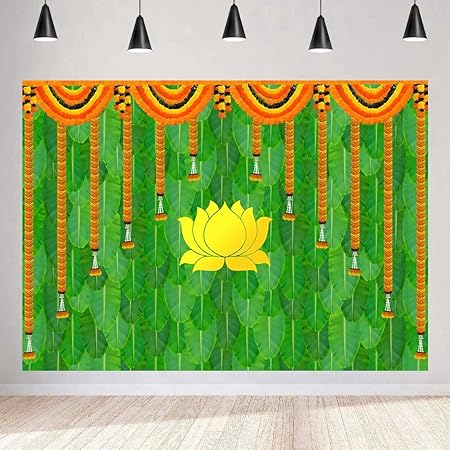 Amazon.com : Indian Pooja Backdrop Decoration for Photography LFEEY ...
