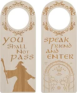 Amazon.com: LETUBUYU 2 Pack Funny Lord of the Rings Wooden Door Knob ...