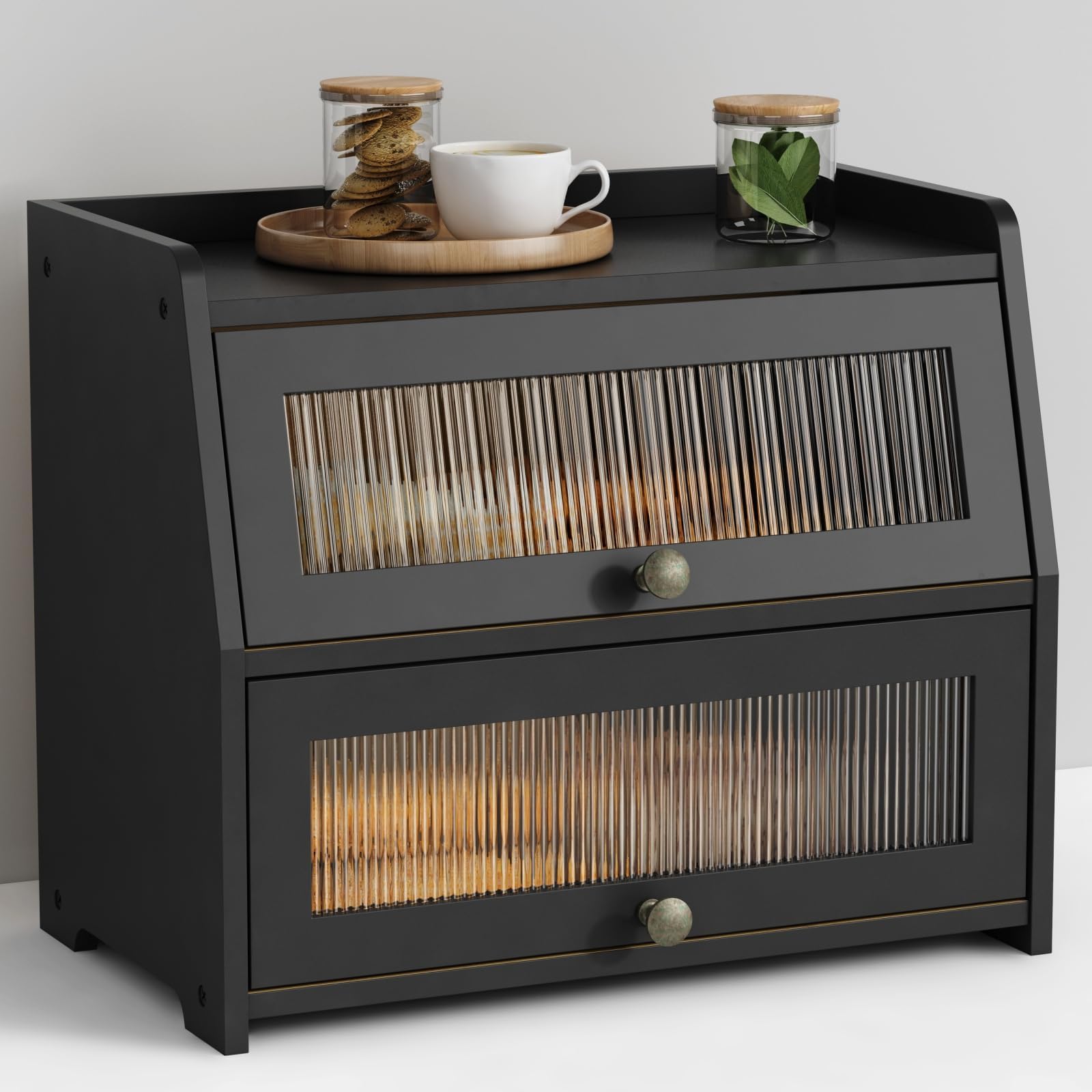 Amazon.com: BakedBin Corner Bread Box for Kitchen Countertop - New 2025 ...