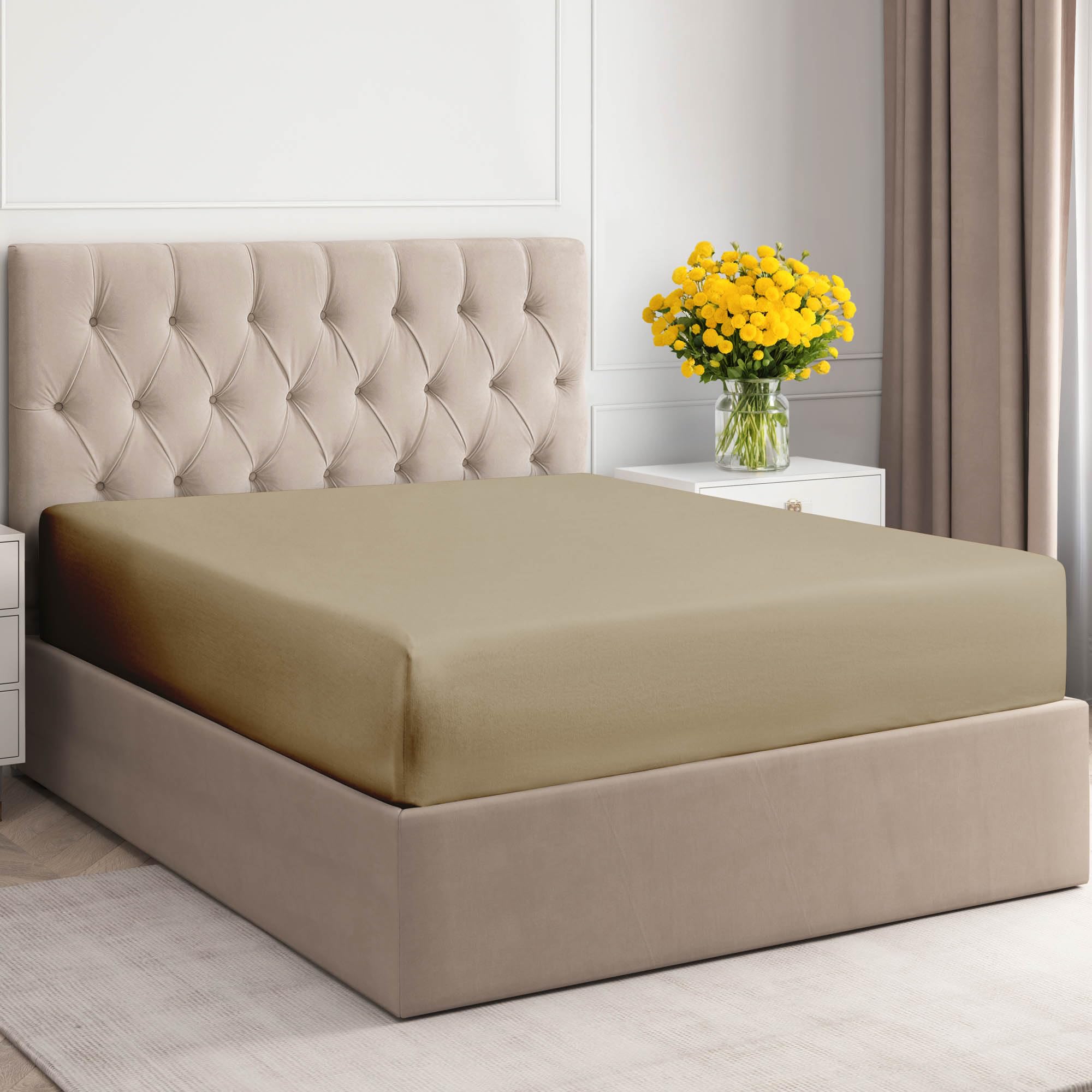 Amazon.com: King 400 Thread Count Cotton Fitted Sheet - Hotel Quality ...