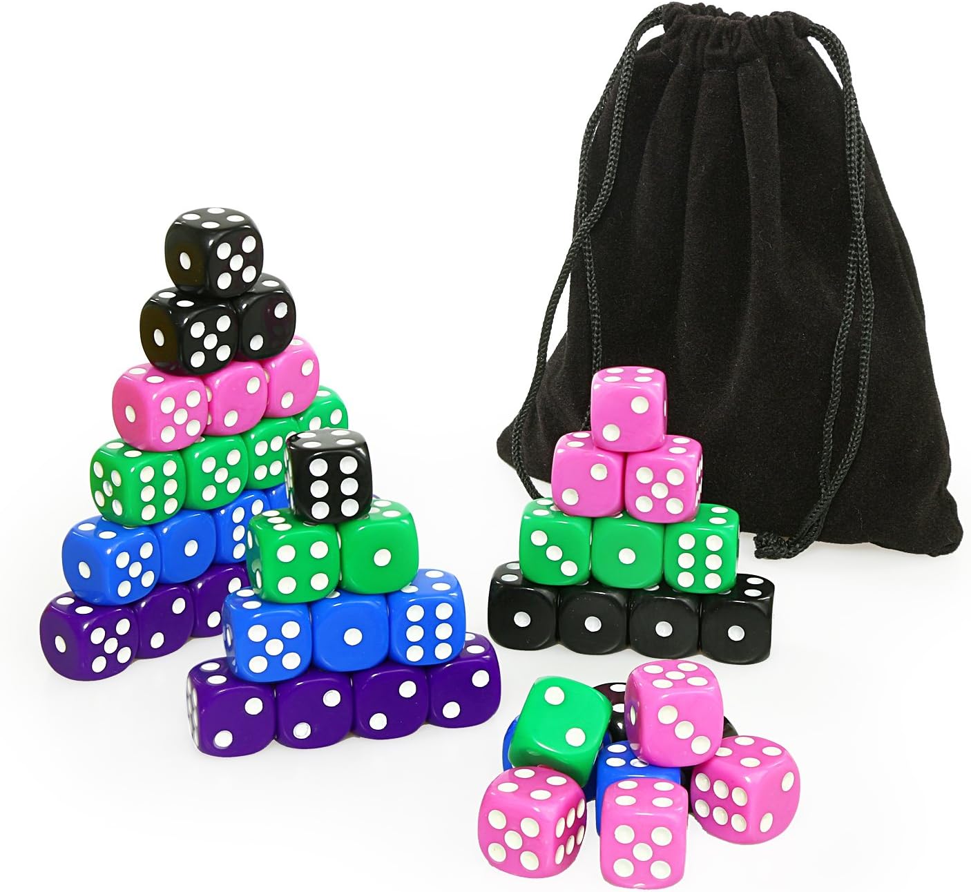 YOUSHARES 50 Pcs Multi-Color Dice Set – Assorted Color with 10 Pcs each ...