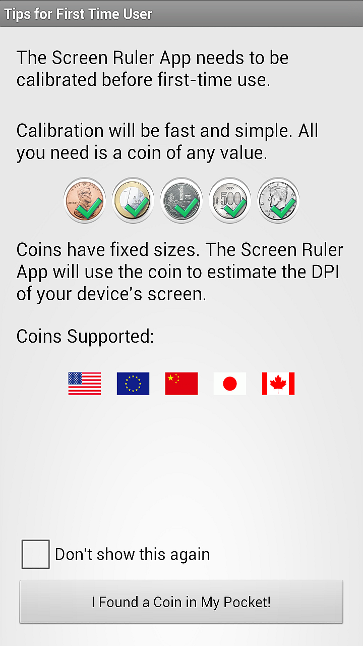 Screen Ruler - Coin Calibrated Free - App on Amazon Appstore