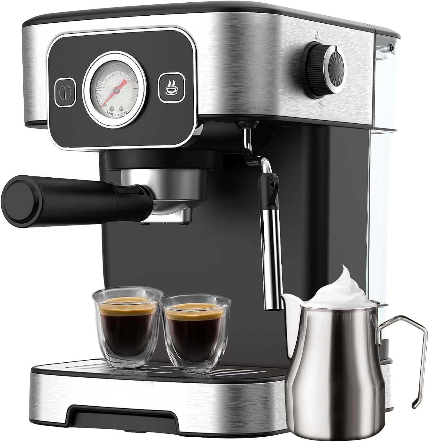 YOPOWER Espresso Machines Coffee Maker 15-Bar Fast Heating Cappuccino ...