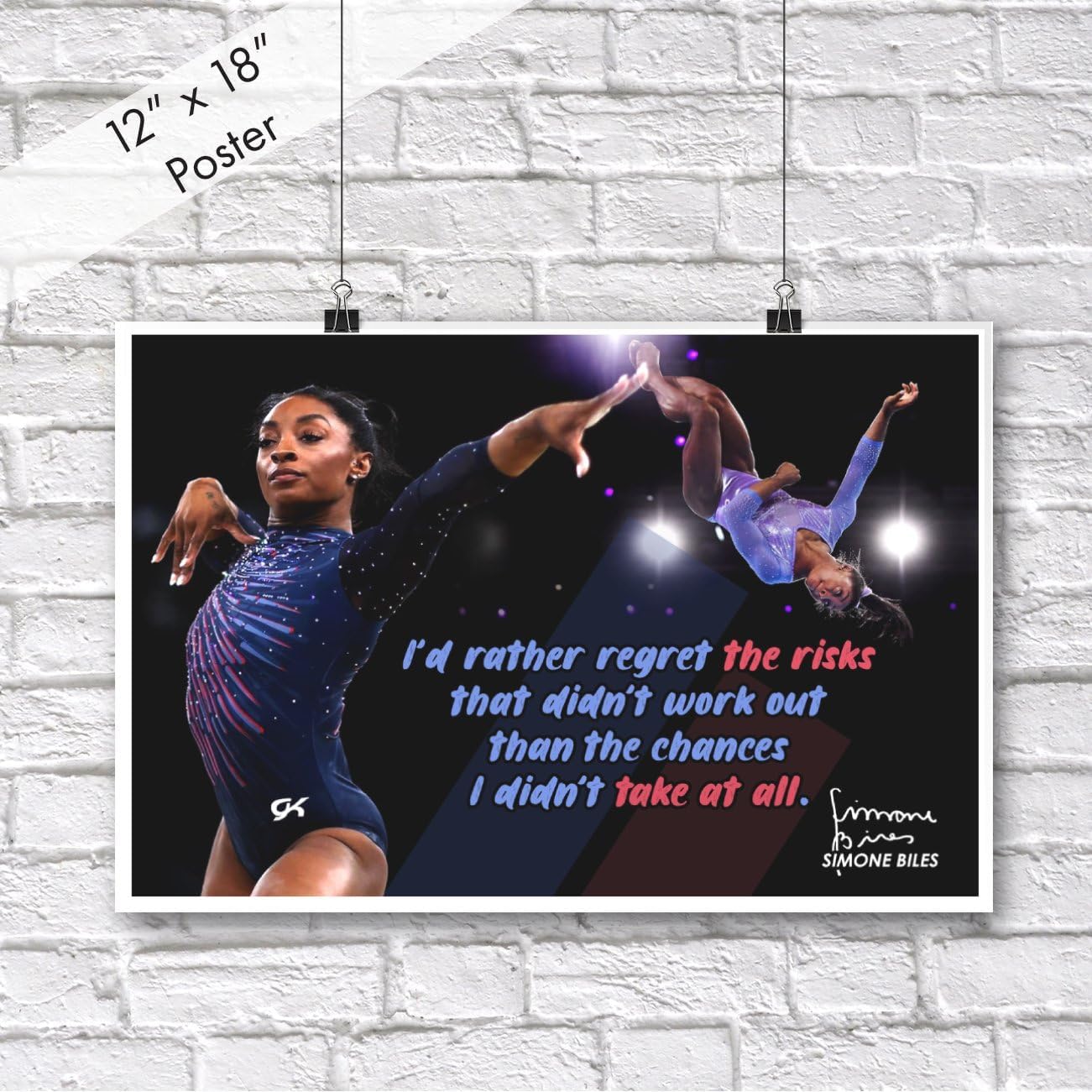 Simone Biles Motivational Poster Quote Inspirational Nepal | Ubuy