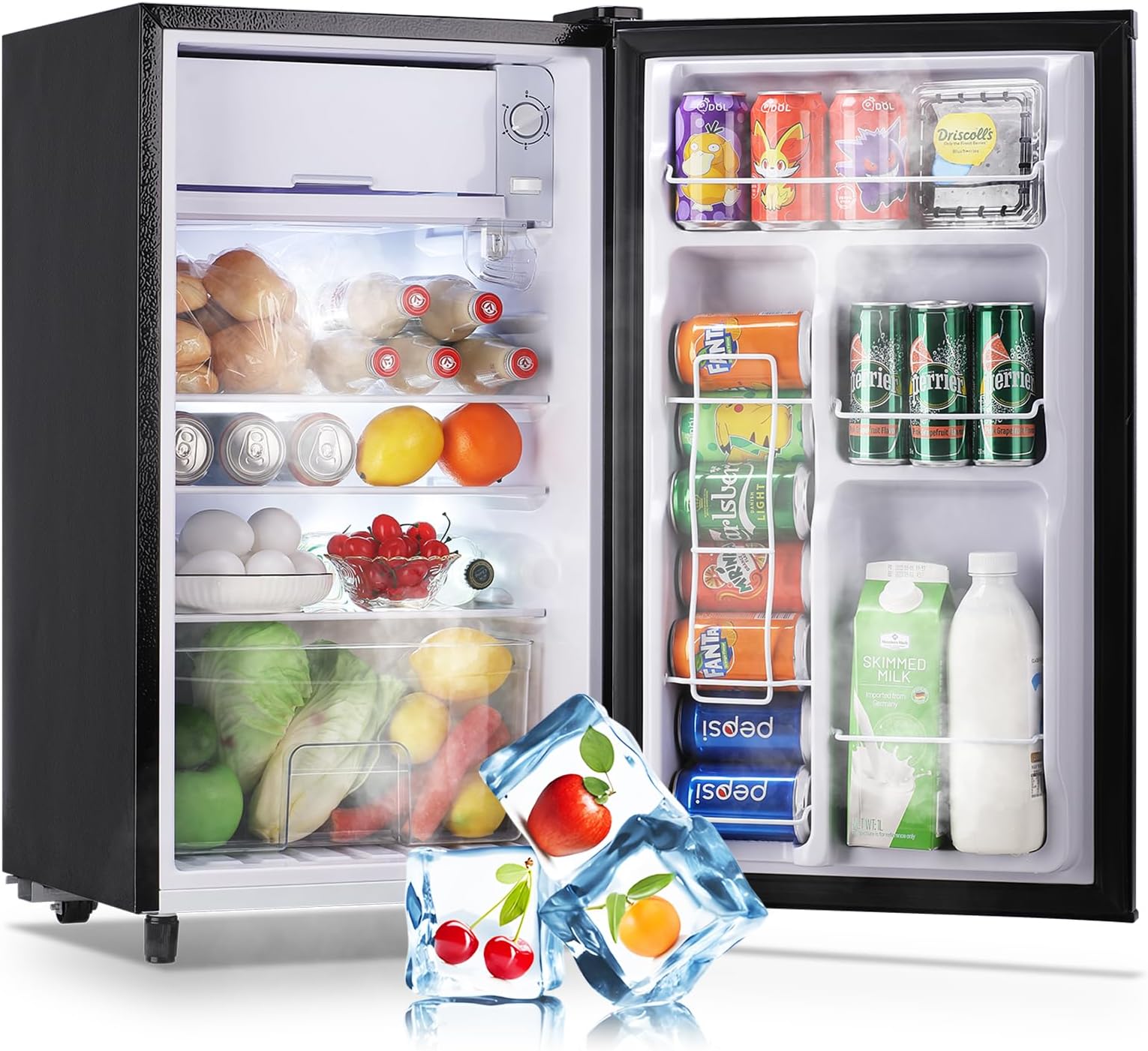 Amazon.com: WANAI 3.2 Cu.Ft Mini Fridge with Freezer, Single Door Small ...