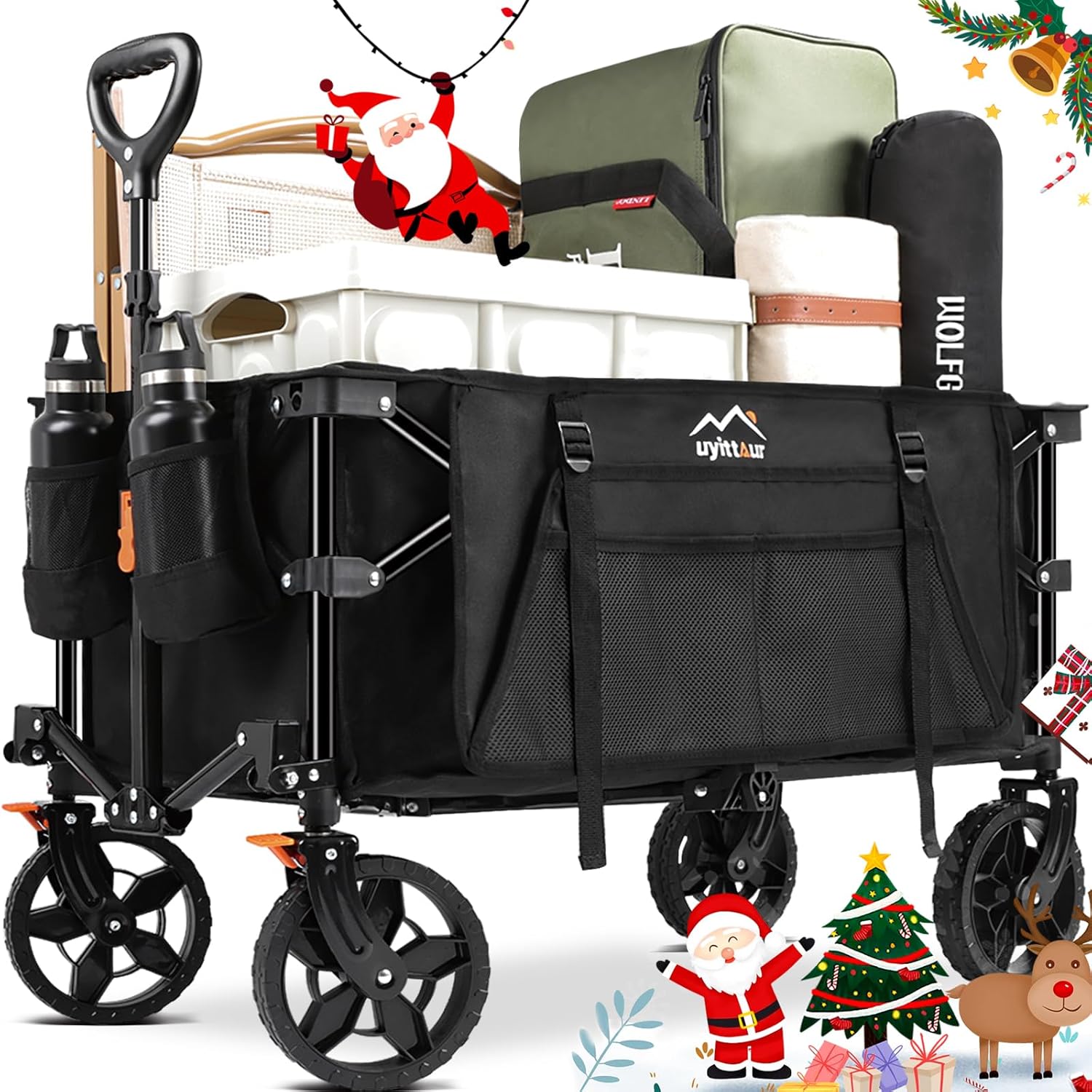 Uyittour Wagon Cart Heavy Duty Foldable, Collapsible Folding Wagon with ...
