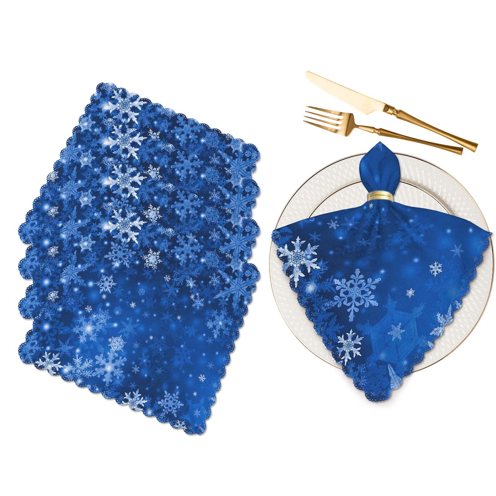 Amazon.com: Yibeas Beautiful Snowflakes Cloth Napkins Set of 4 Soft ...