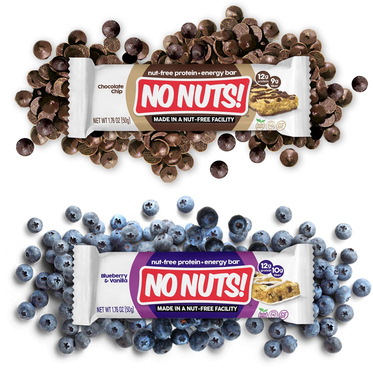 Amazon.com: No Nuts! Chocolate Chip + Blueberry & Vanilla, 100% Nut ...