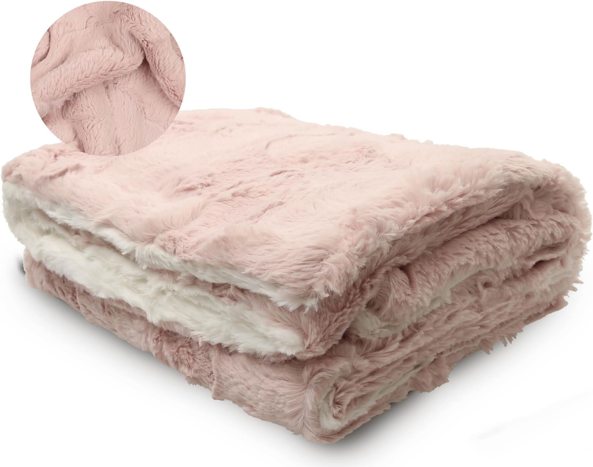 Amazon.com: peluche Lux Faux Fur Baby Blanket - Luxurious Cuddle and ...