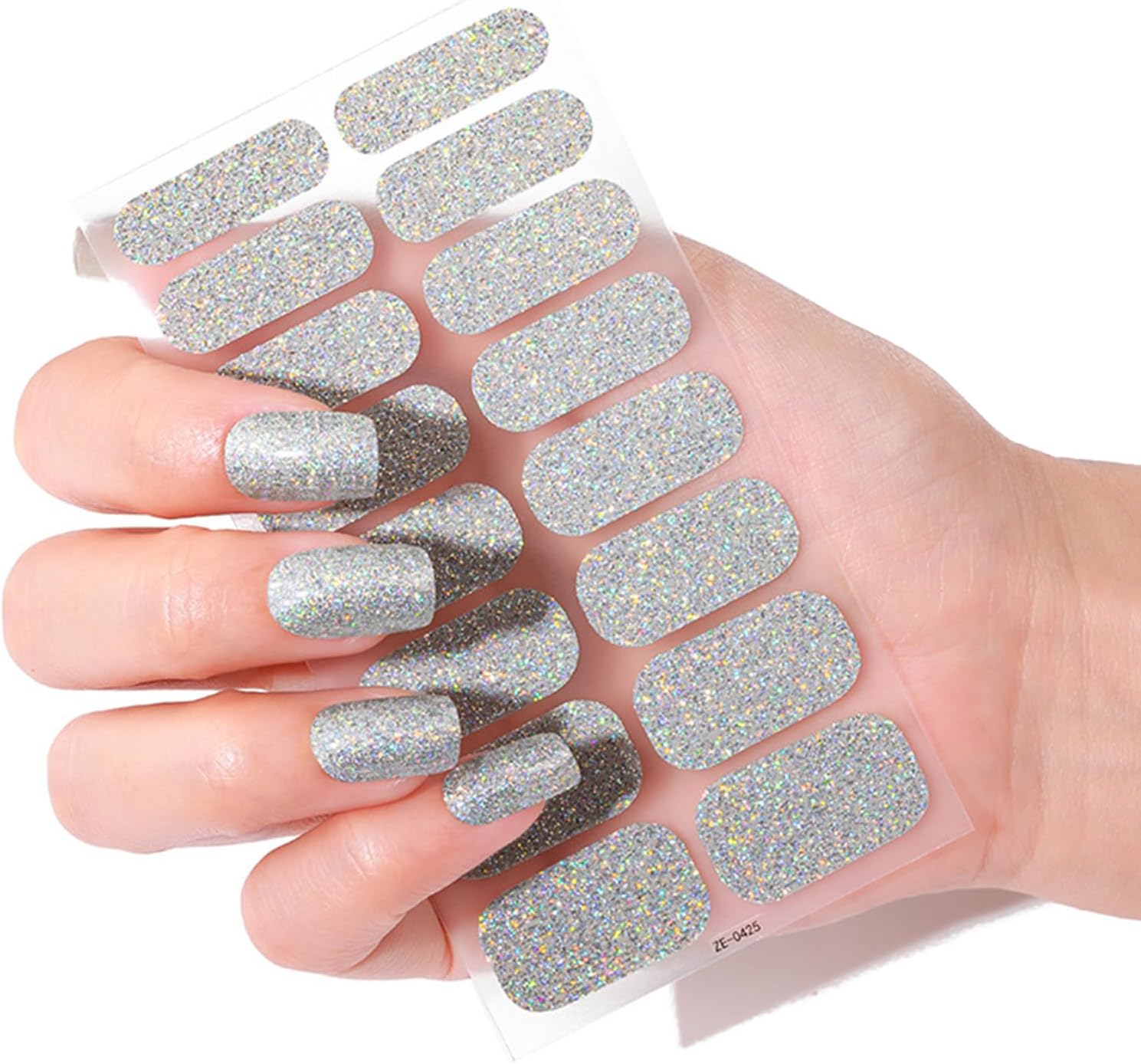 Amazon.com: Xdodnev 16 Sheets Glitter Nail Wraps for Women Nail Polish ...