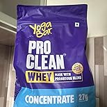 Yogabar ProClean Whey Protein Concentrate 1kg | 27g Protein per Serve | Unflavoured Whey Protein ...