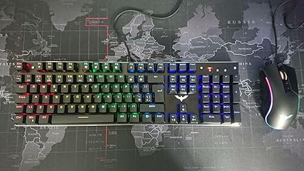 havit Wired Mechanical Gaming Keyboard and RGB Mouse Combo Set UK ...