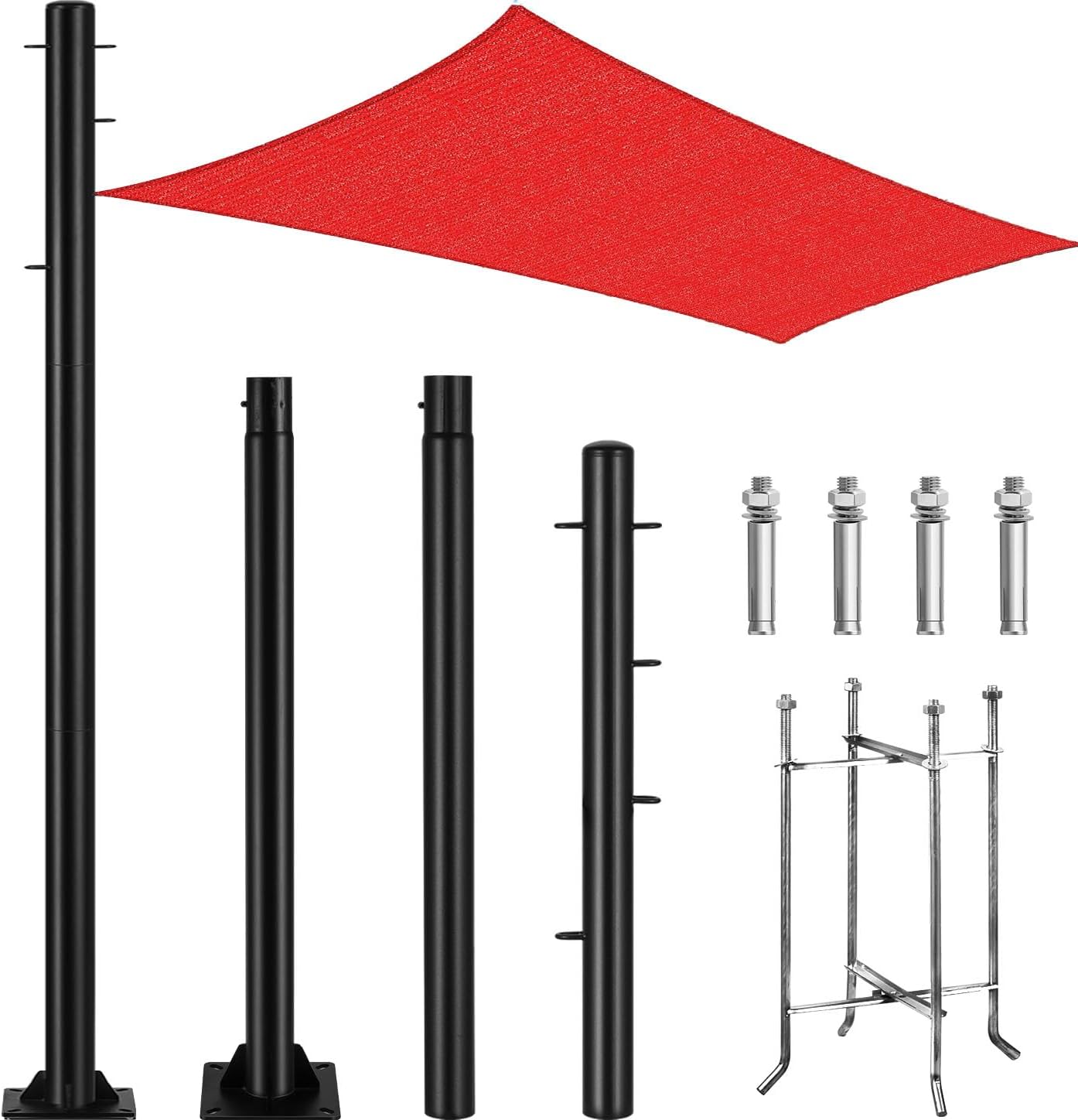 Amazon.com: WARMWU Sun Shade Poles, Heavy Duty 10Ft Shade Sail Poles ...