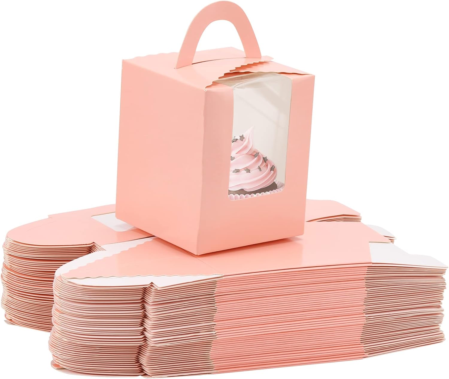 Amazon.com: acDesign 100Pcs Cupcake Boxes 3.6in*3.6in*4.3in Individual ...