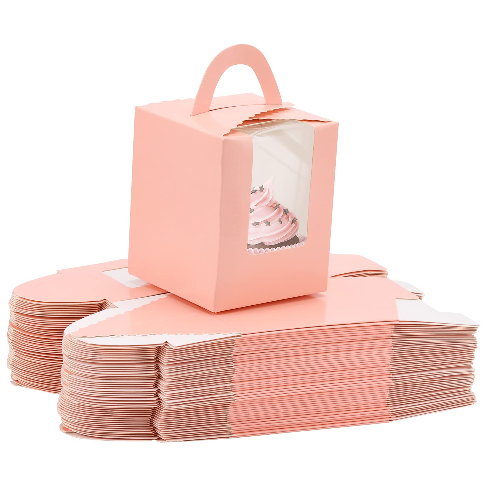 Pink Cupcake Boxes 100 Ocmoiy Rectangular Charcuterie Boxes With Clear