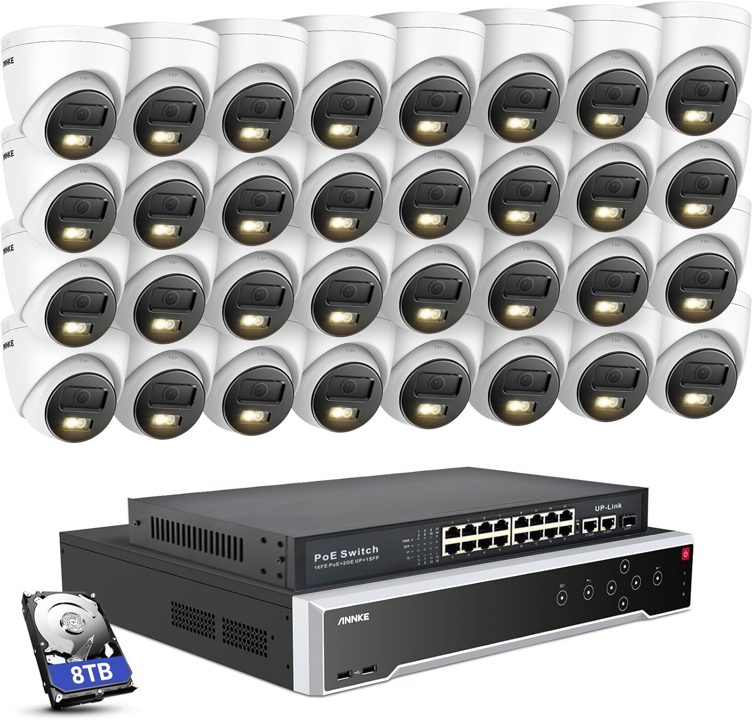ANNKE 32 Channel 12MP NVR PoE Security CCTV Camera System, Human ...