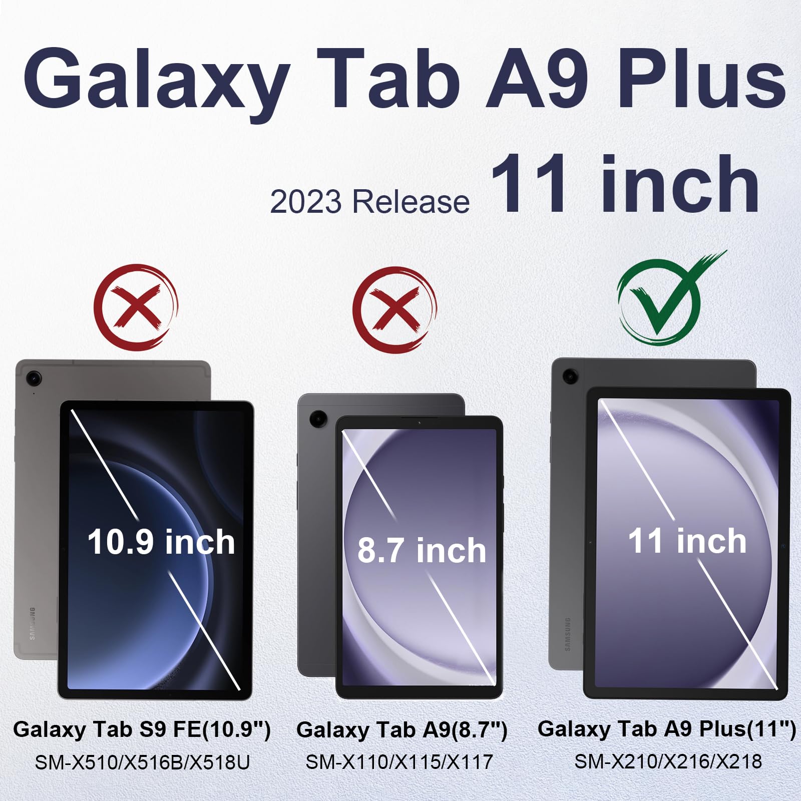 WESOROL Case for Samsung Galaxy Tab A9 Plus 11 Inch 2023 (SM-X210/X216/X218), Heavy Duty Galaxy ...