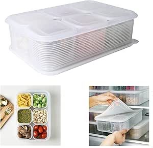 Amazon.co.jp: 6 PCS Food Storage Container Set, Plastic Airtight ...