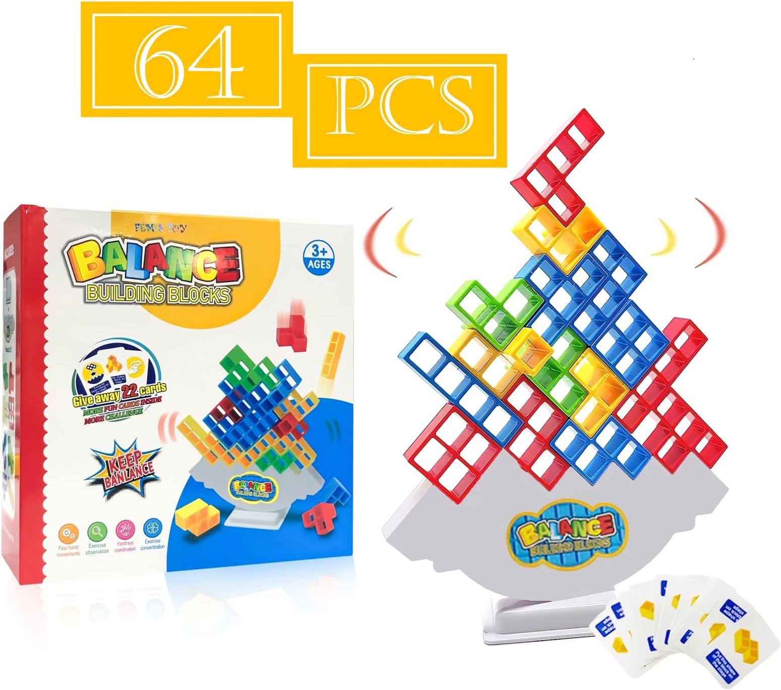 Stacking Building Balance Block Game STEM Toys for Kids & Family ...